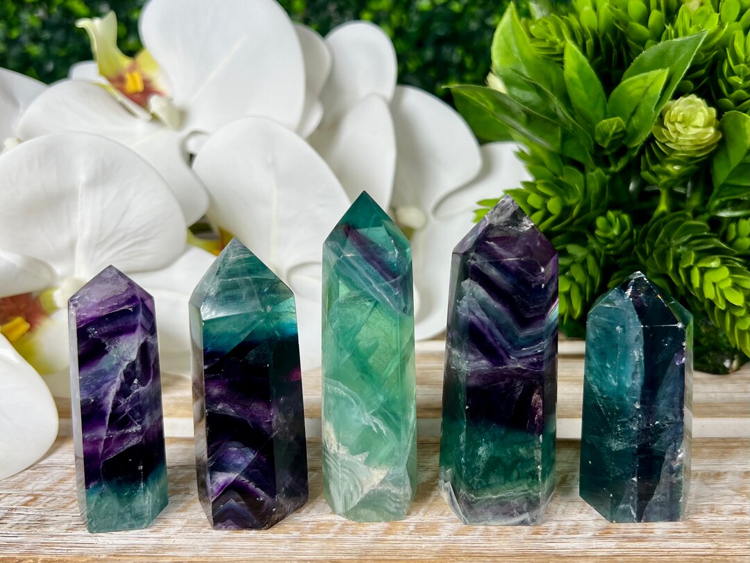 Super Colorful Rainbow Fluorite Towers 6-sided YOU PICK - Etsy