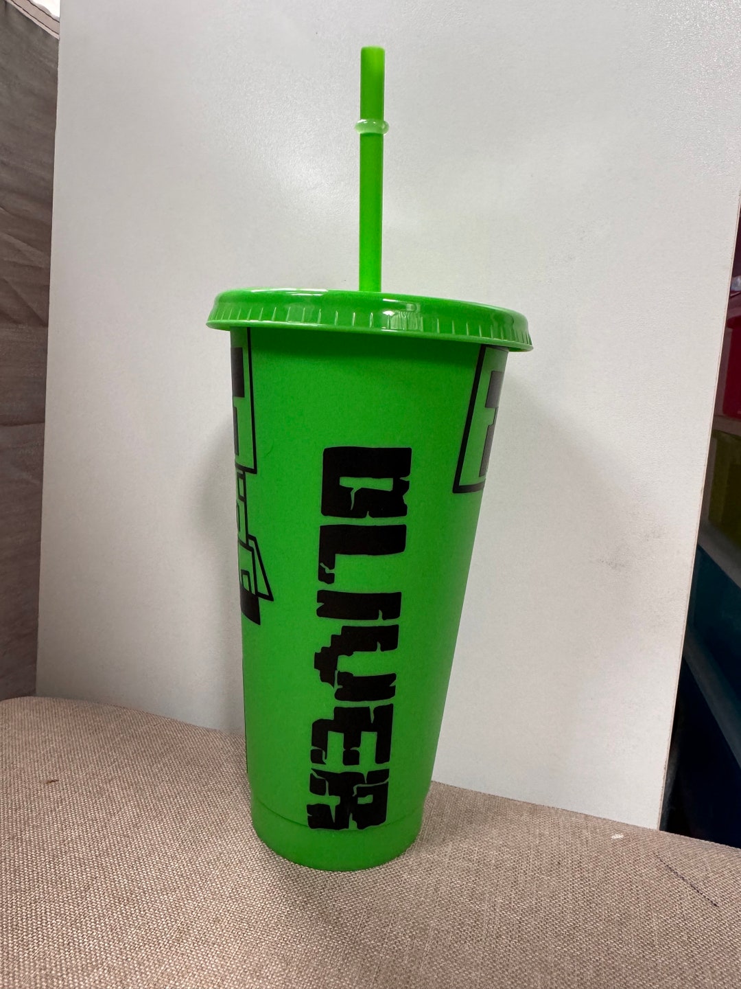 Personalised Minecraft Drinking Cup With Straw drinking Cup Minecraft ...