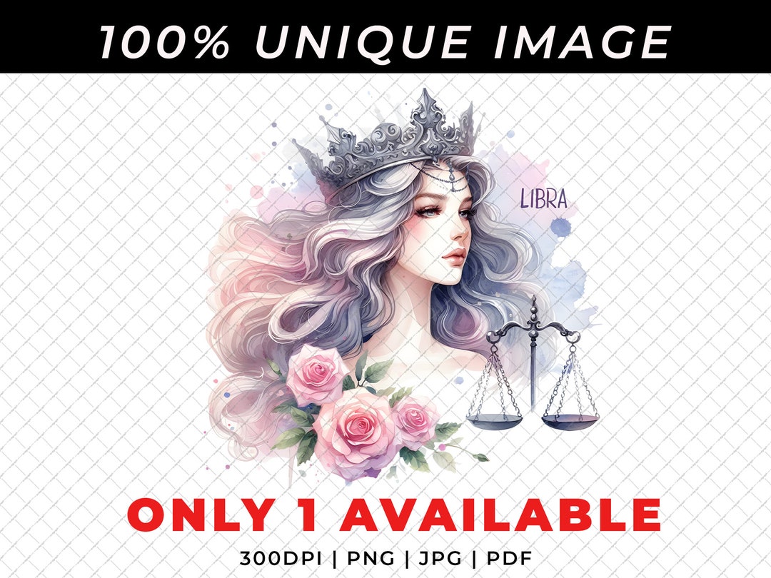 Libra Clip Art Watercolor Zodiac Sign PNG Astrology Signs PNG Libra Png ...