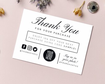 Editable Small Business Thank You for Your Purchase Template ...