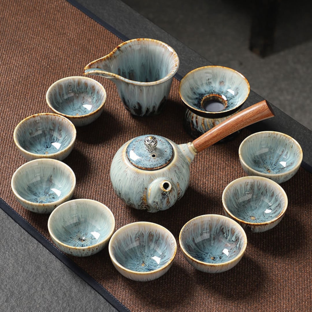 Retro Keramik Tee Set Kiln verwandelte Kung Fu Tee-Set Nachmittagstee ...