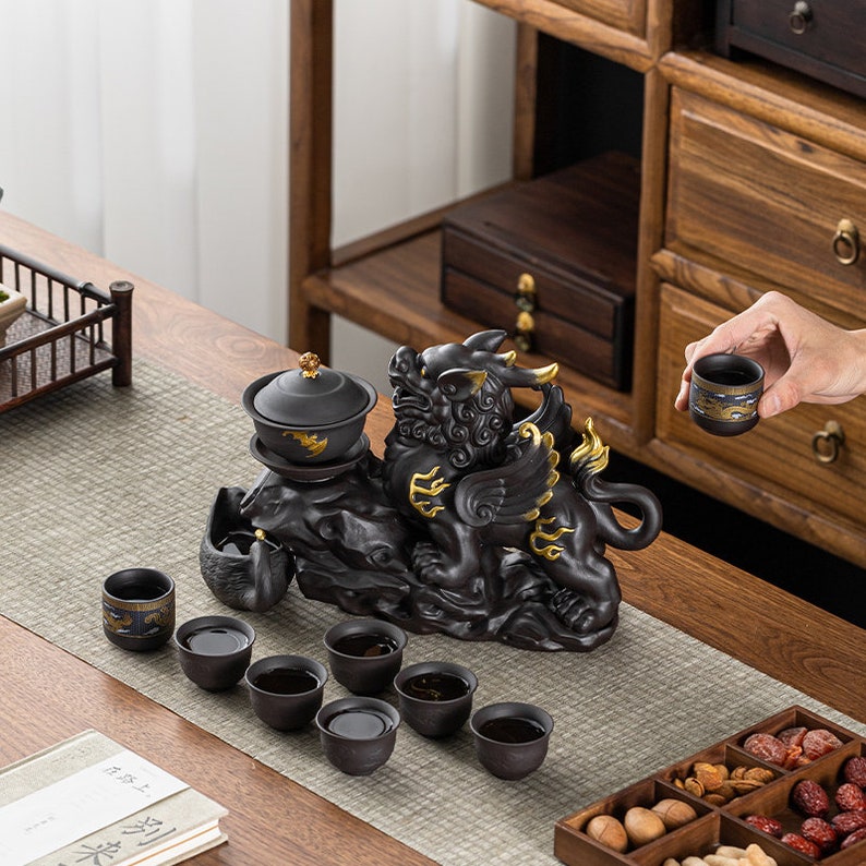 Ceramic Kung Fu Tea Setlazy Automatic Kung Fu Tea Setsimple Retro Tea ...