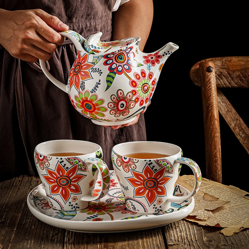 Rustic Ceramic Tea Setbutterfly Ceramic Tea - Etsy