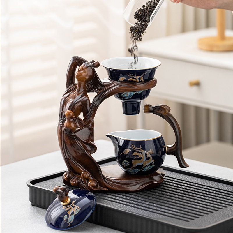 Automatic Tea Set With Relief Chang'e Flying to the Moon Lazy Tea ...