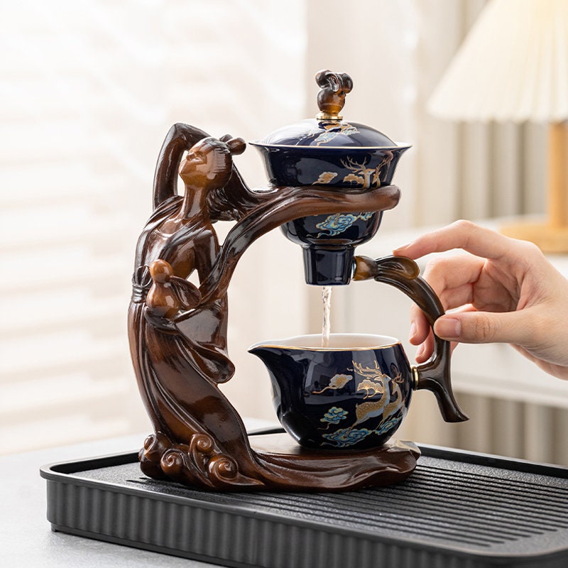 Automatic Tea Set With Relief Chang'e Flying to the Moon Lazy Tea ...