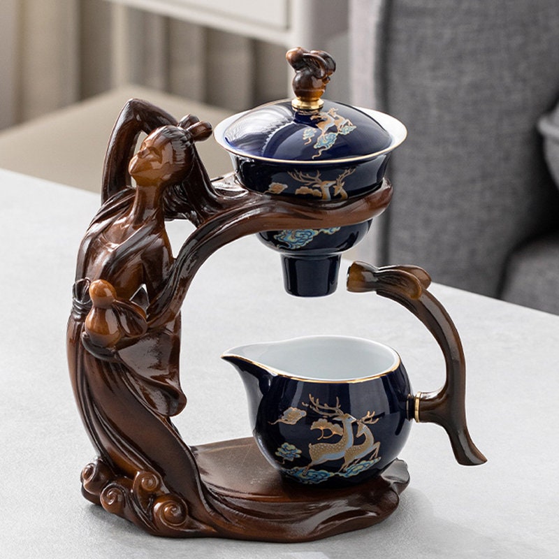 Automatic Tea Set With Relief Chang'e Flying to the Moon Lazy Tea ...
