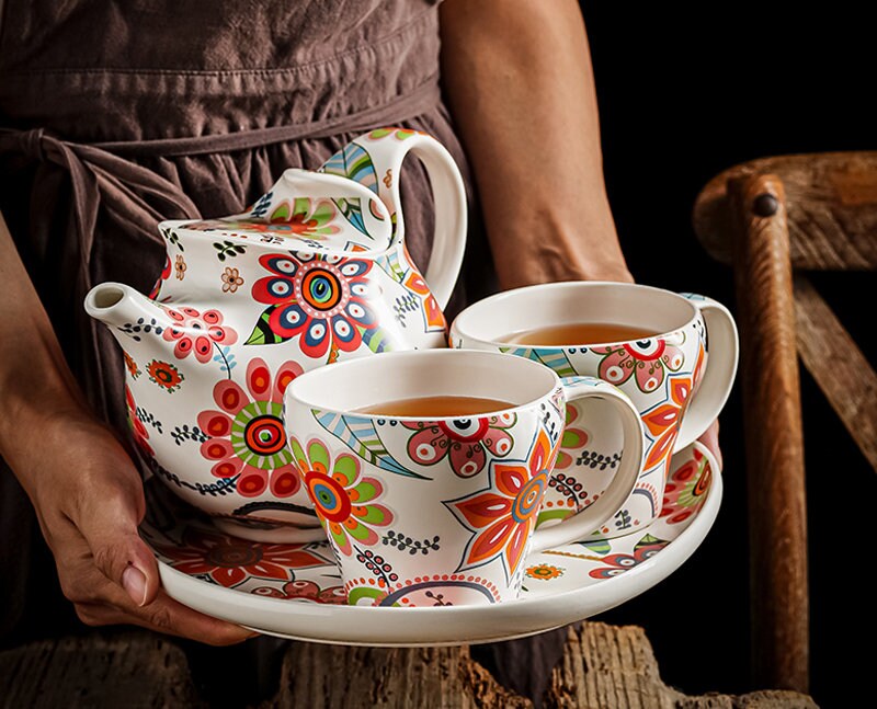 Rustic Ceramic Tea Setbutterfly Ceramic Tea - Etsy