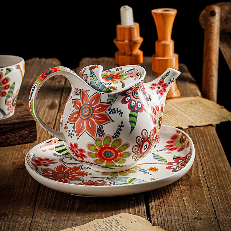 Rustic Ceramic Tea Setbutterfly Ceramic Tea - Etsy