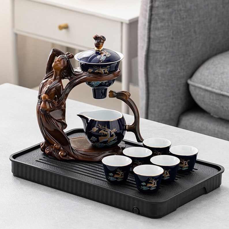 Automatic Tea Set With Relief Chang'e Flying to the Moon Lazy Tea ...