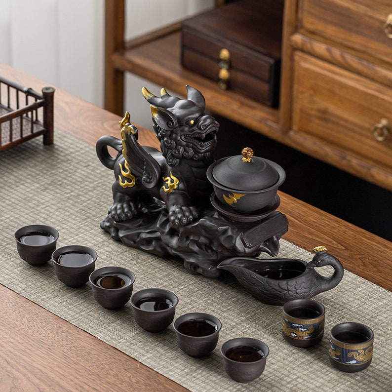Ceramic Kung Fu Tea Setlazy Automatic Kung Fu Tea Setsimple Retro Tea ...