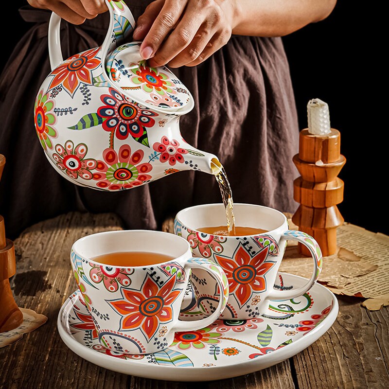 Rustic Ceramic Tea Setbutterfly Ceramic Tea - Etsy