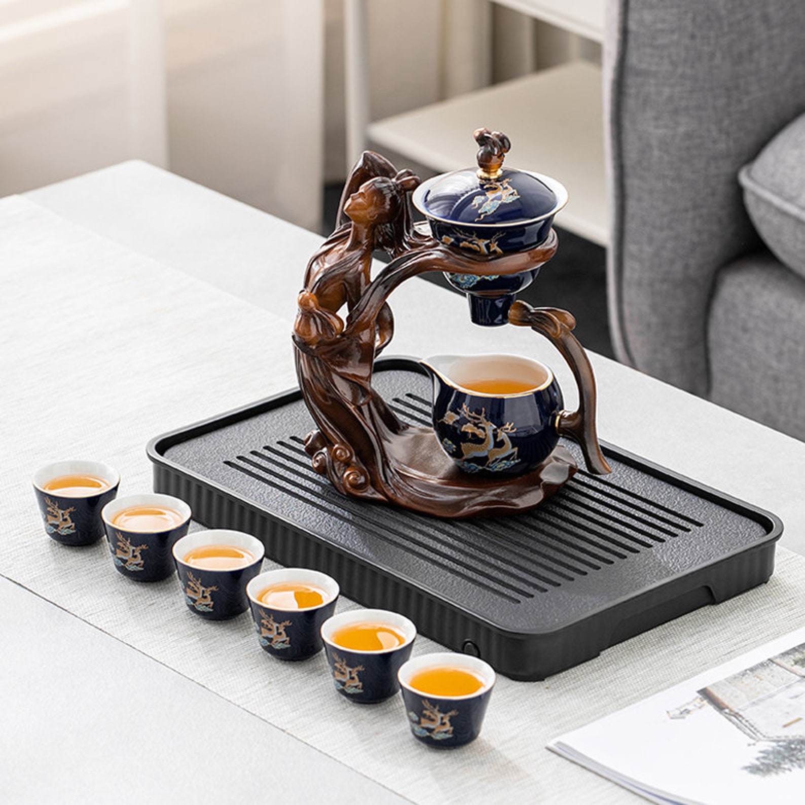 Automatic Tea Set With Relief Chang'e Flying to the Moon Lazy Tea ...