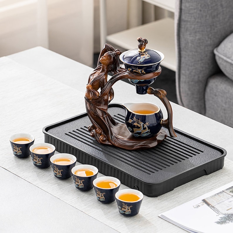 Automatic Tea Set With Relief Chang'e Flying to the Moon Lazy Tea ...