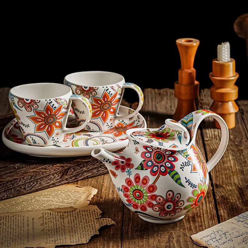 Rustic Ceramic Tea Setbutterfly Ceramic Tea - Etsy