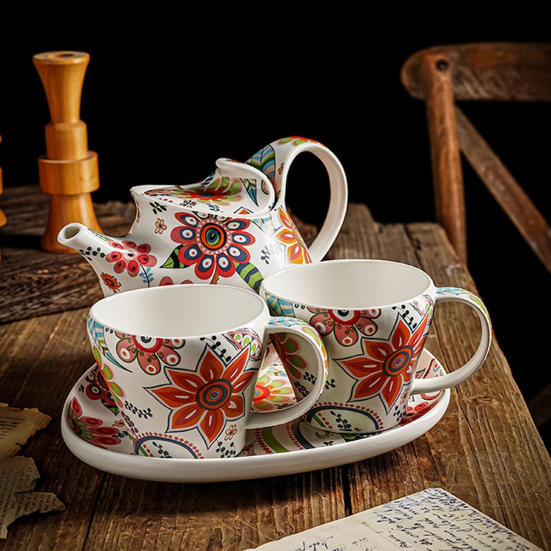 Rustic Ceramic Tea Setbutterfly Ceramic Tea - Etsy