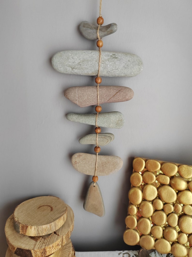 Pebble Wall Art, Large Rock Wall Hanging, 18-40 Cm Beach Stone Wall ...
