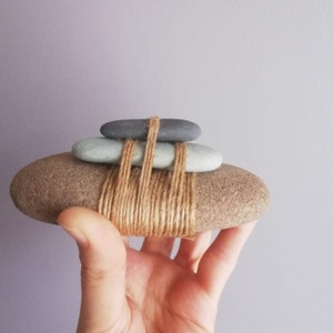 Wrapped Rocks, Beach Decoration Pebble Ornament, Natural Home Gift ...