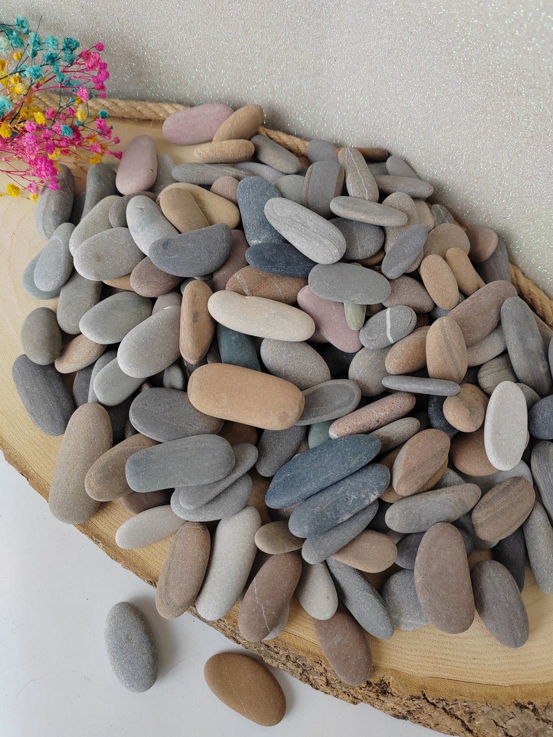 Long Beach Sea Stones, Pebble Art, Jewelry Making (30 Pieces) (2-4 Cm ...