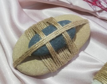 Wrapped Rocks, Beach Decoration Pebble Ornament, Natural Home Gift ...