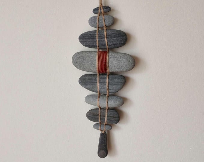 Rock Wall Hanging, Genuine Leather Wrapped 15-39 Cm 6"-15" (except Rope ...