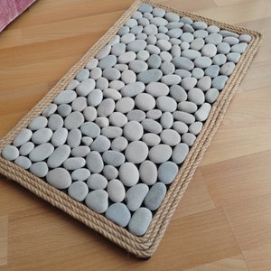 Beach Stone Mat, Grounding, Foot Massage, Spa Massage, Stone Rug Pebble ...