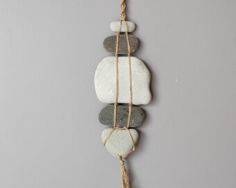 Rock Wall Hanging, Beach Stone Wall Decor, Pebble, Rock, Sea Stone ...