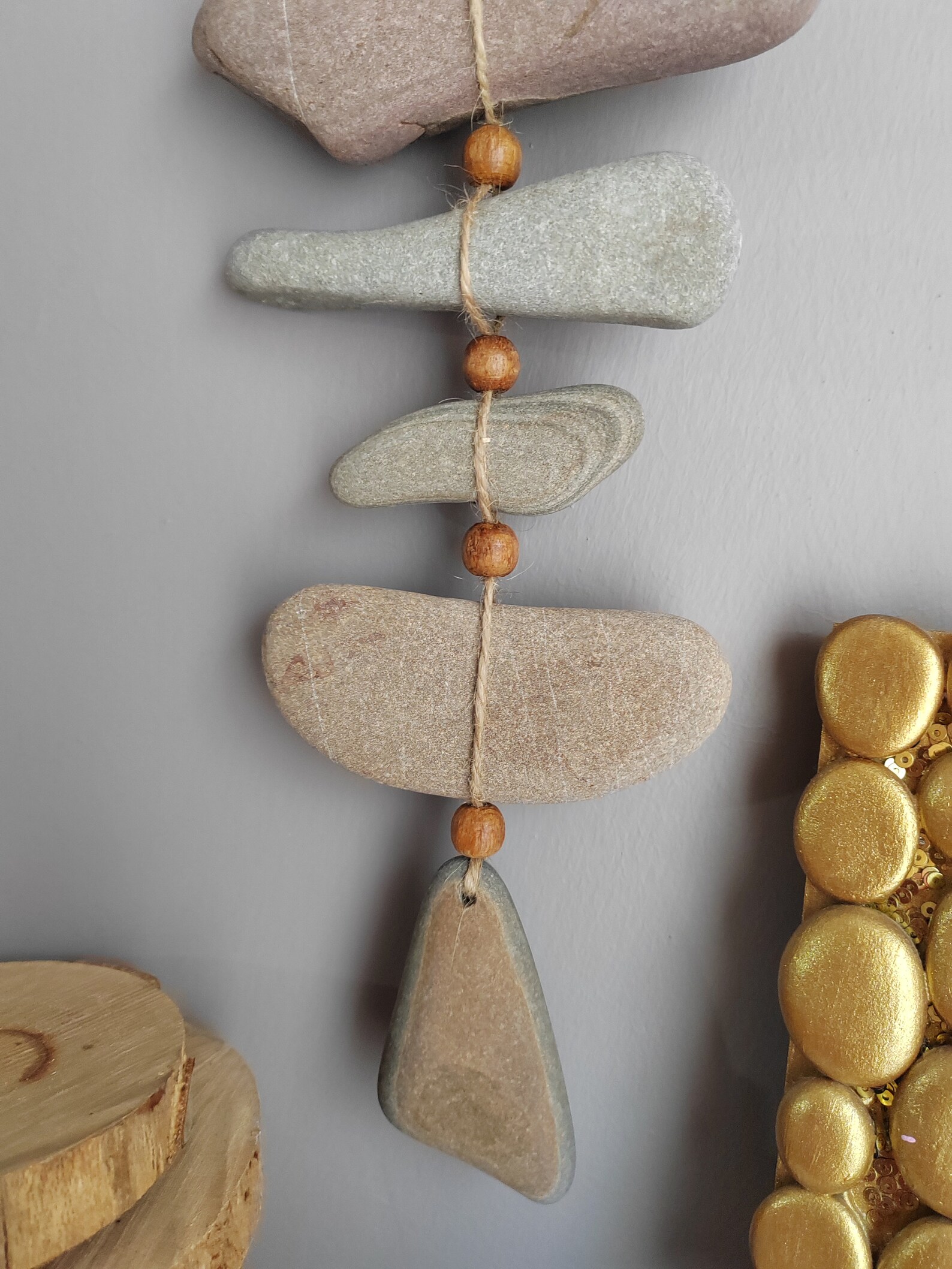Pebble Wall Art, Large Rock Wall Hanging, 18-40 Cm Beach Stone Wall ...