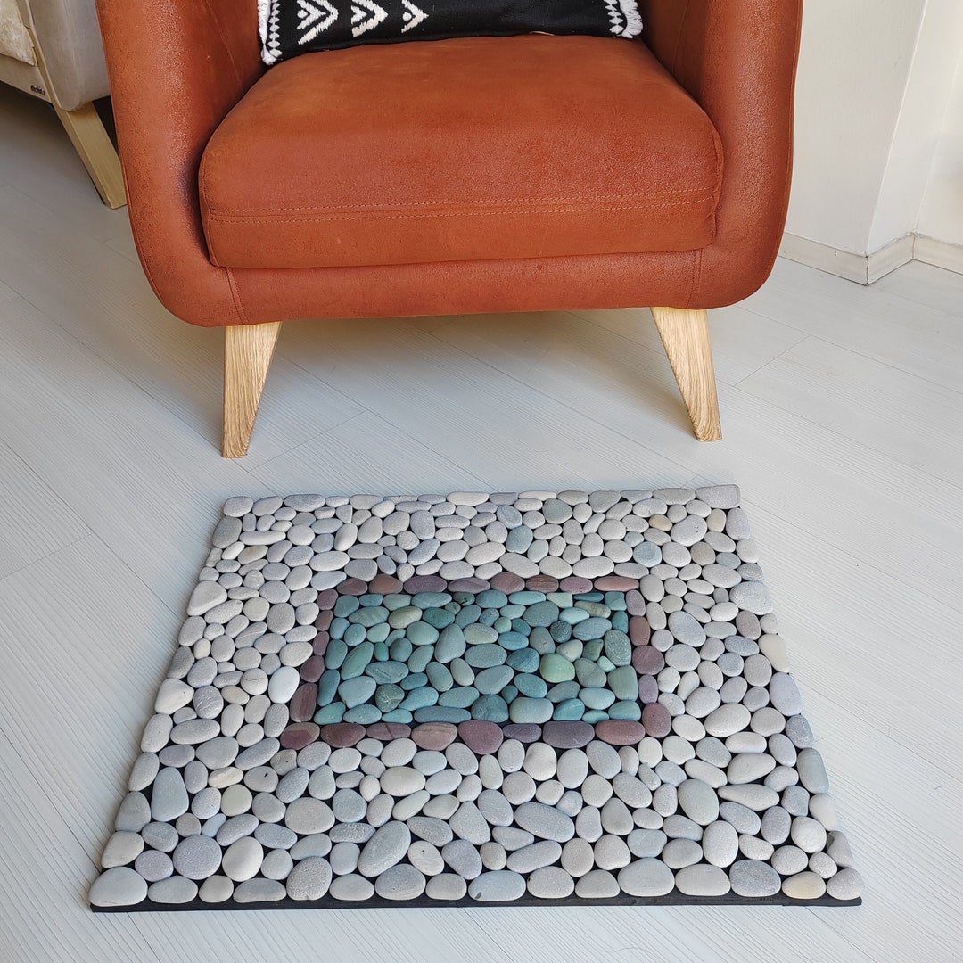 1 Piece in Stock, Green Pebble Mat, 50-60 Cm, Beach Stone Mat, Stone ...