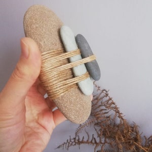 Wrapped Rocks, Beach Decoration Pebble Ornament, Natural Home Gift ...