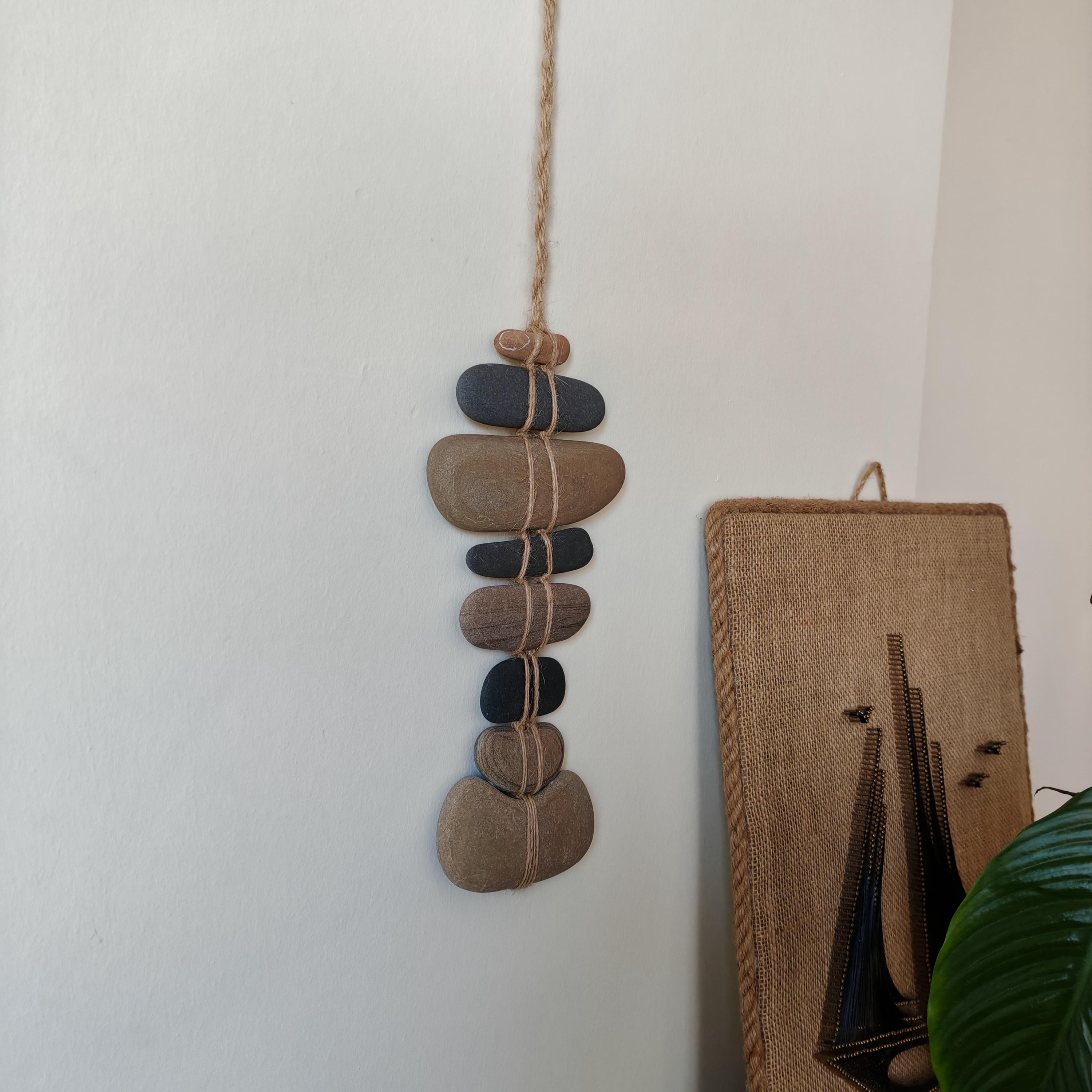 Wrapped Beach Stone Wall Hanging: Boho Rock Decor - Etsy