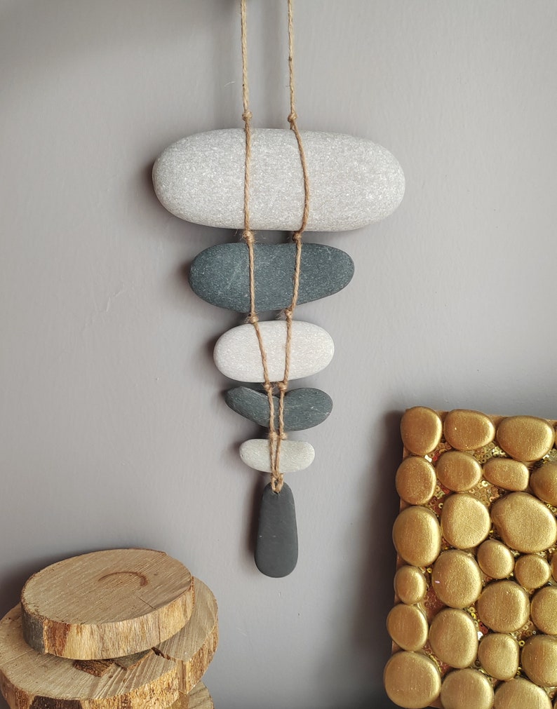 Pebble Wall Art Rock Wall Hanging 16-31 Cm Beach Stone Wall - Etsy