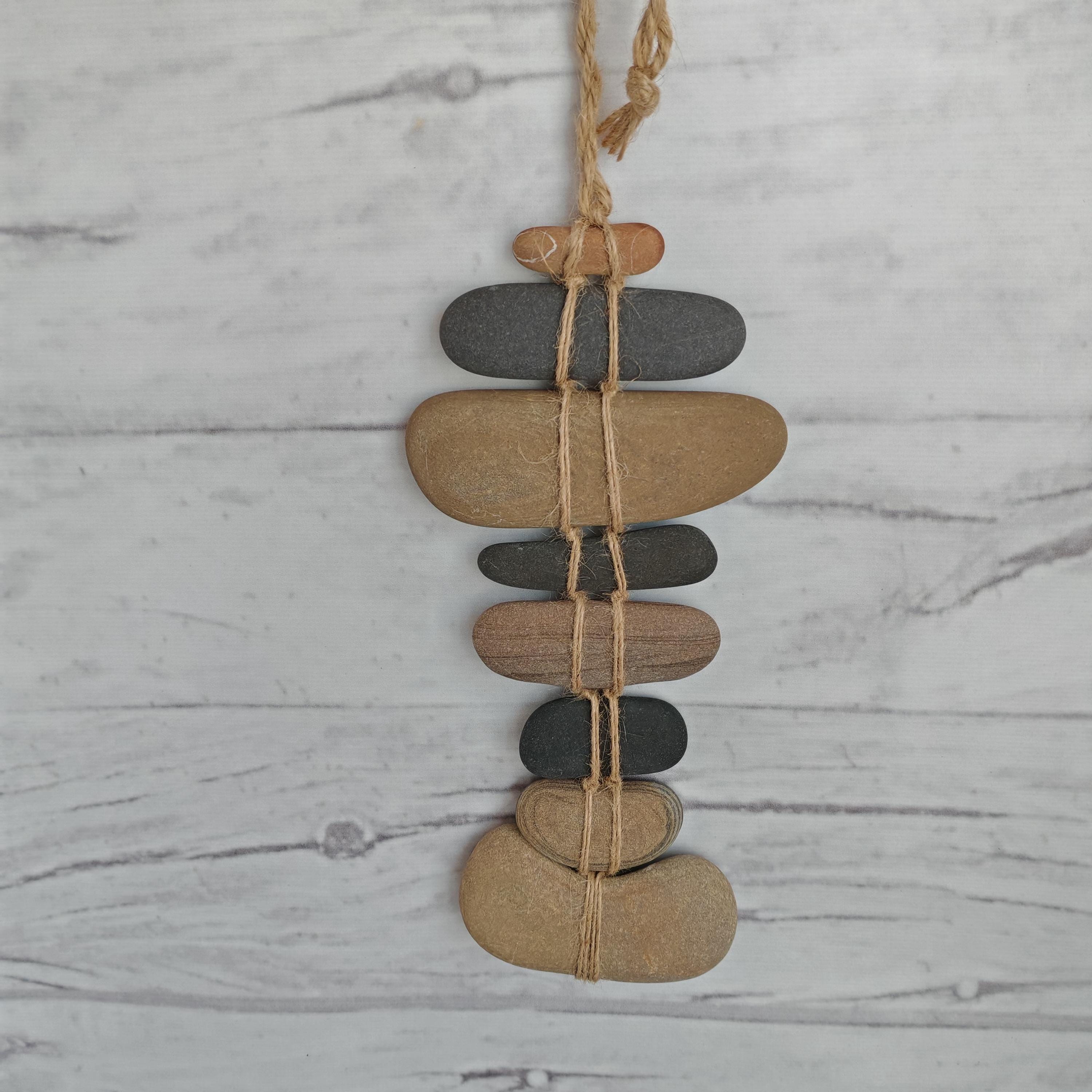 Wrapped Beach Stone Wall Hanging: Boho Rock Decor - Etsy