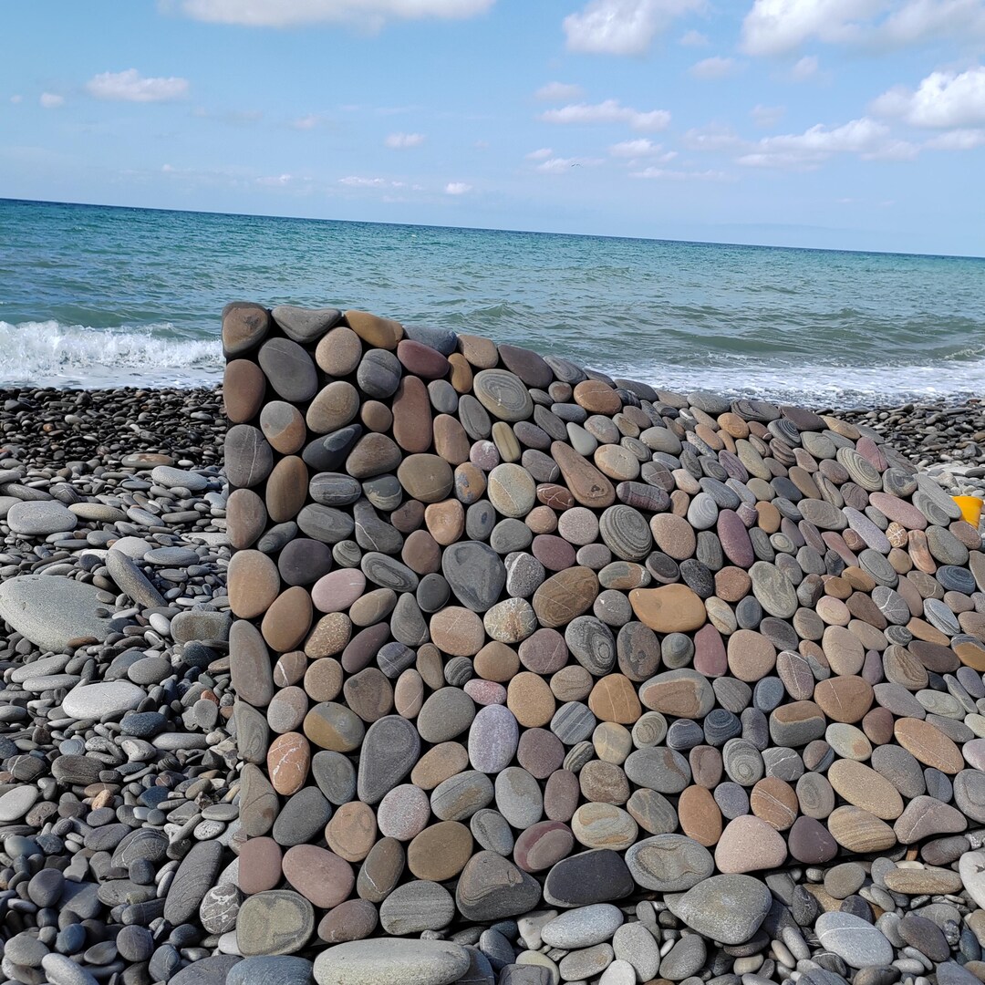 40-130 Beach Stone Mat, Pebble Rug, Foot Massager, Beach Stone Rug ...