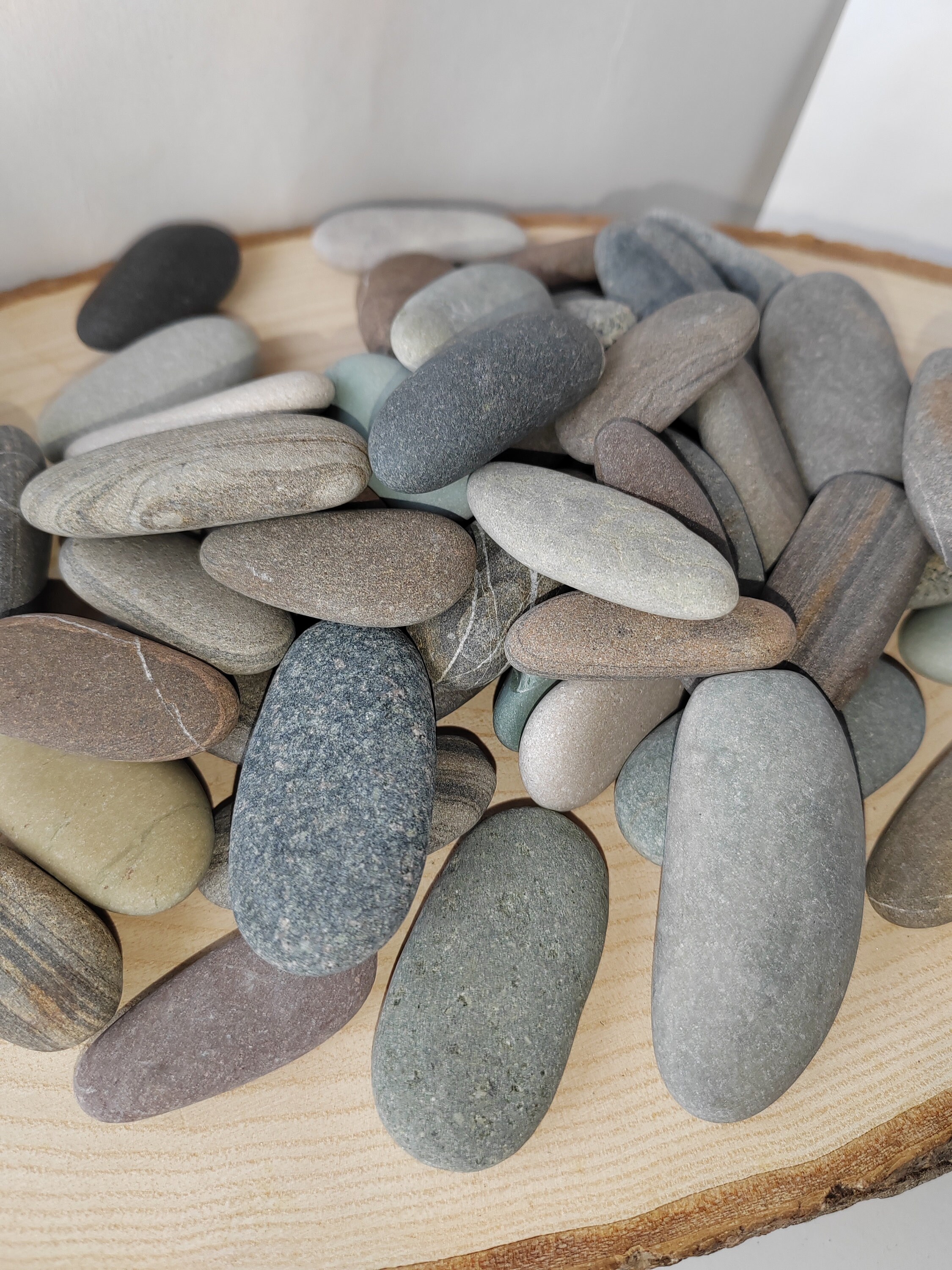 3-5 Cm 20 Pieces Long Pebble, Long Thin Beach Stone, Diy, Pebble Craft ...