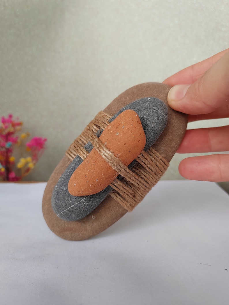 Wrapped Rocks 11 Cm Beach Decoration Pebble Ornament Natural - Etsy