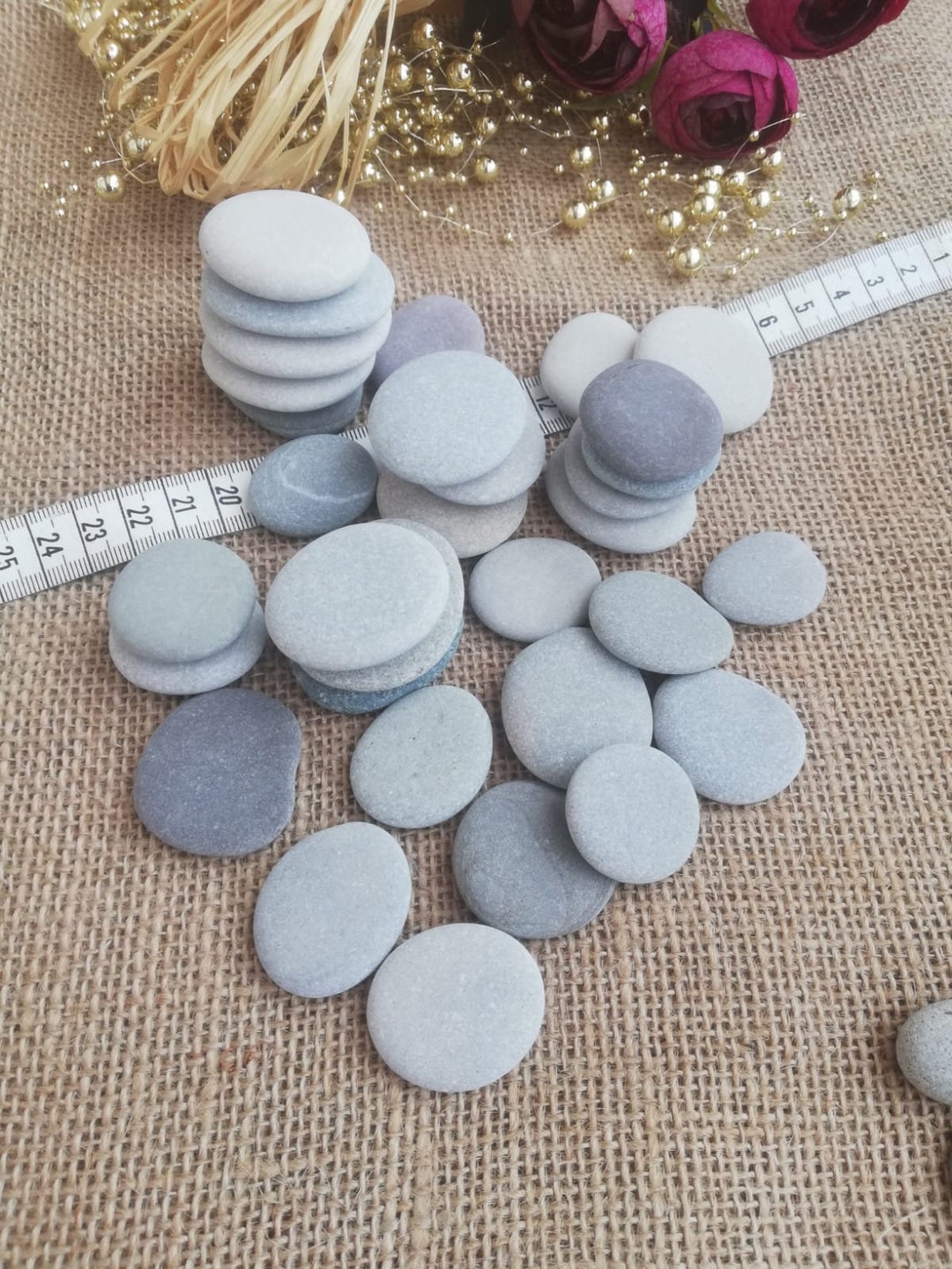Flat Round Carefully Selected Smooth Sea Stone, Free Shipping, Design ...