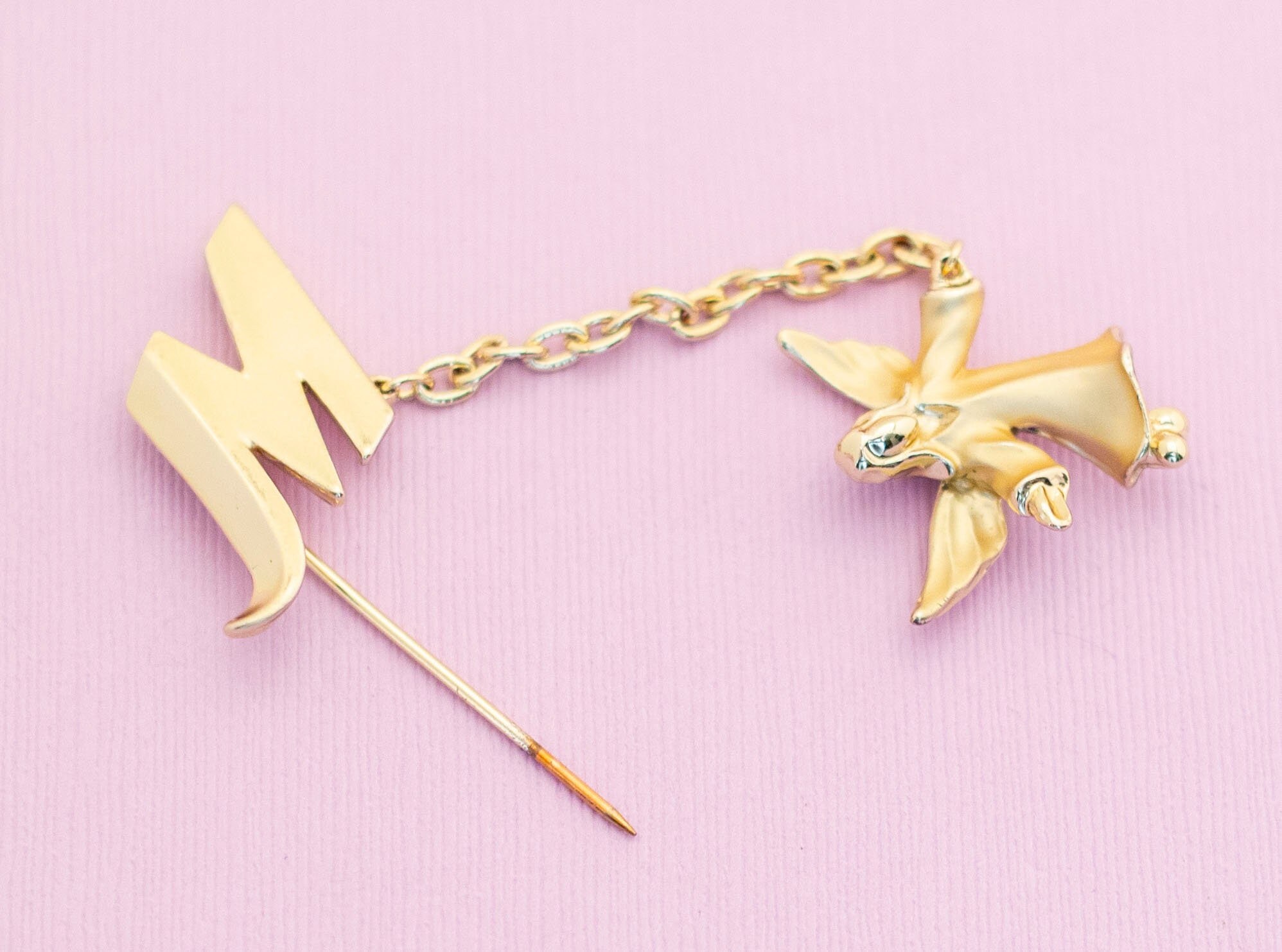 Vintage Mid Century Gold Tone Letter M Angel Stickpin HB9 - Etsy