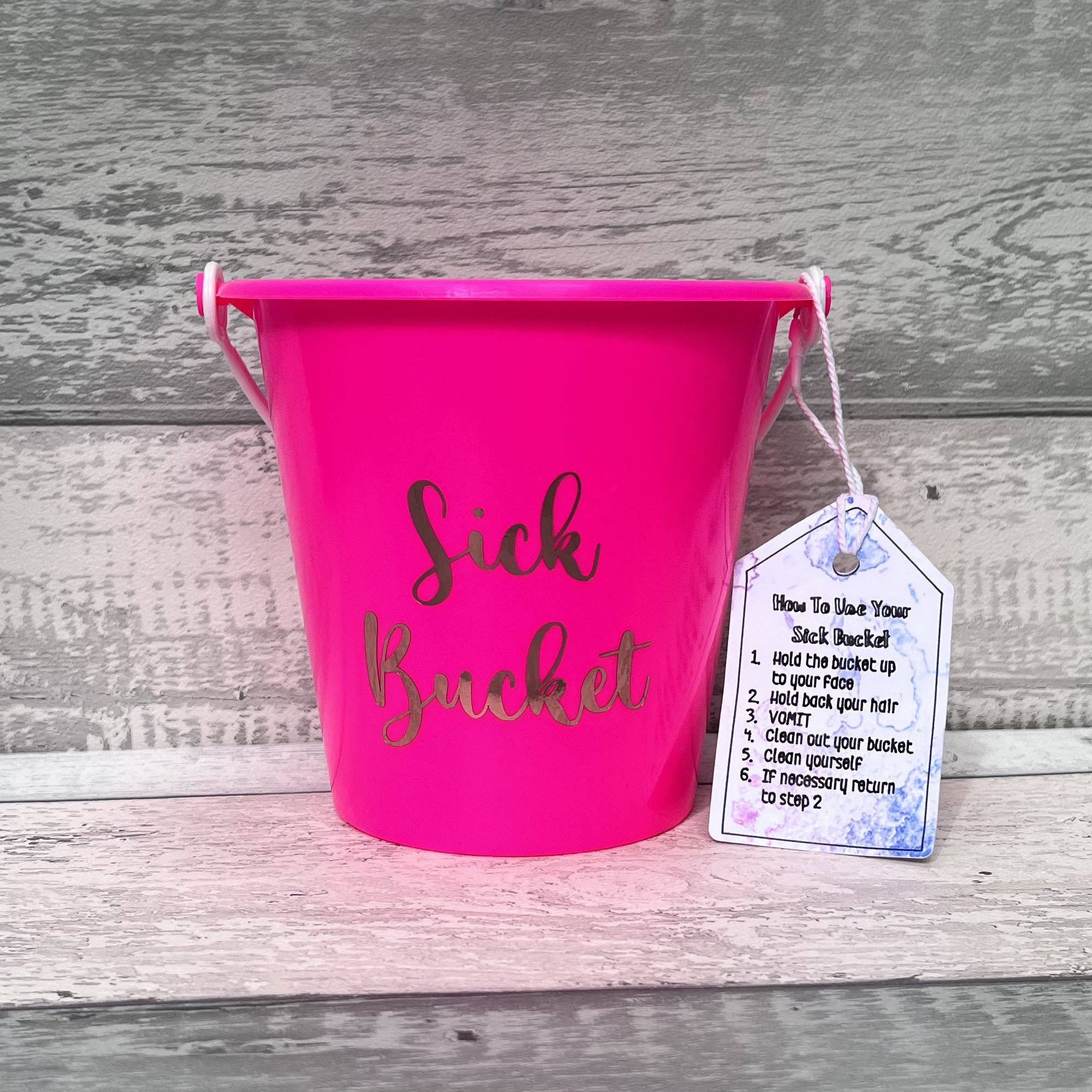 Sick In Pail With Face