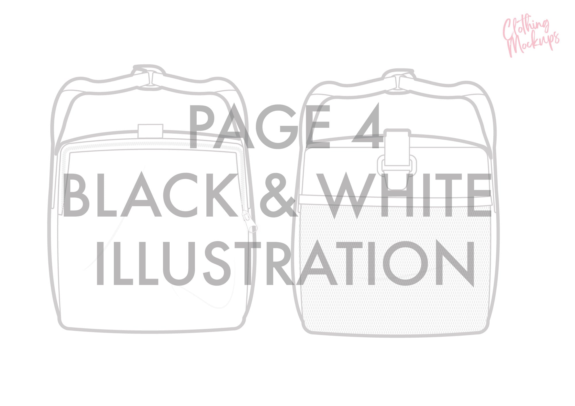 Duffel Bag - Flat Technical Fashion Drawing Illustration Vector Ai Psd ...