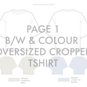 Fashion Flats - Cropped T-shirt Template Pack - Etsy