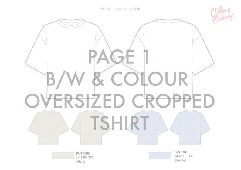 Fashion Flats - Cropped T-shirt Template Pack - Etsy