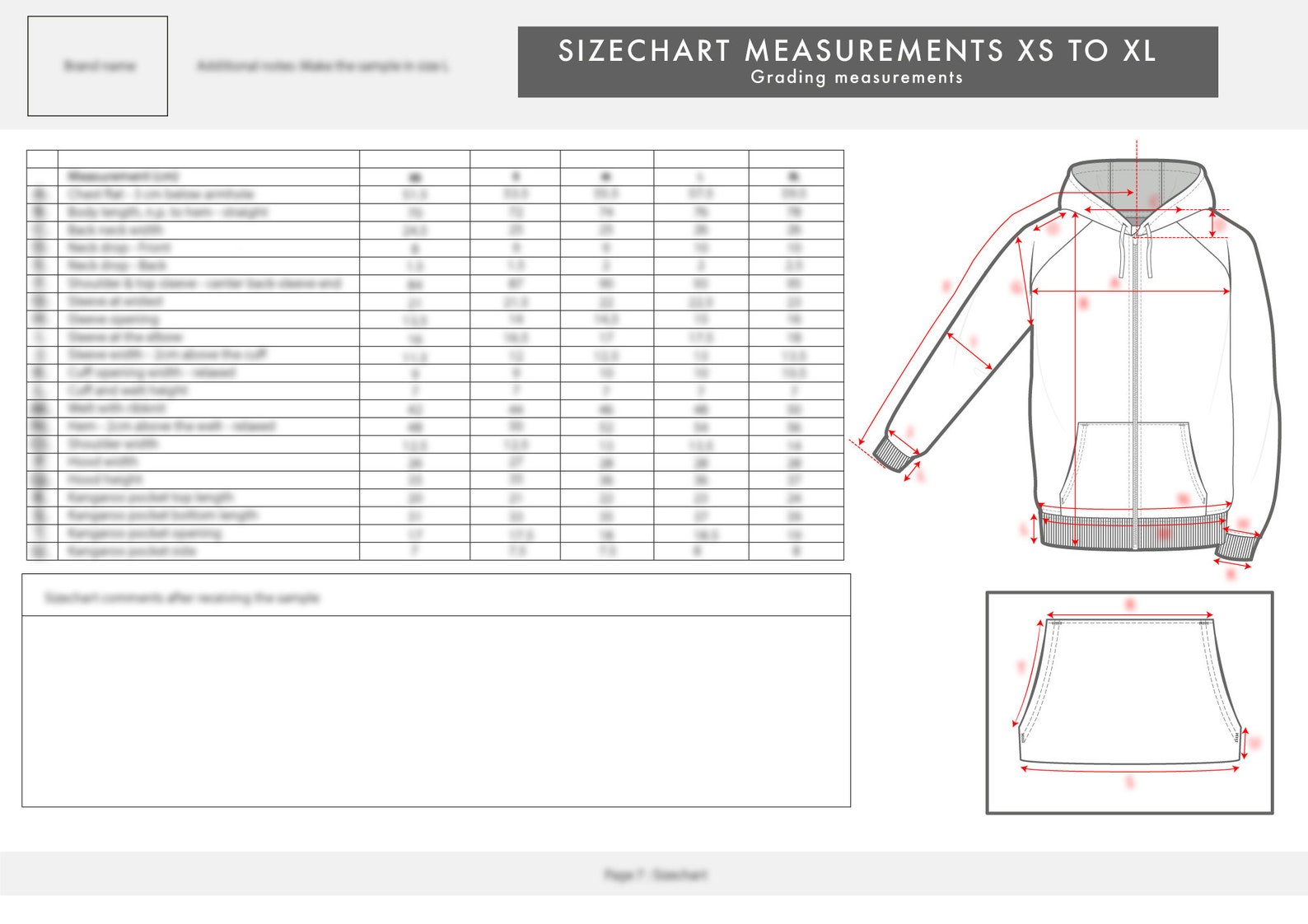 Full Zip Hoodie TECH PACK - Etsy