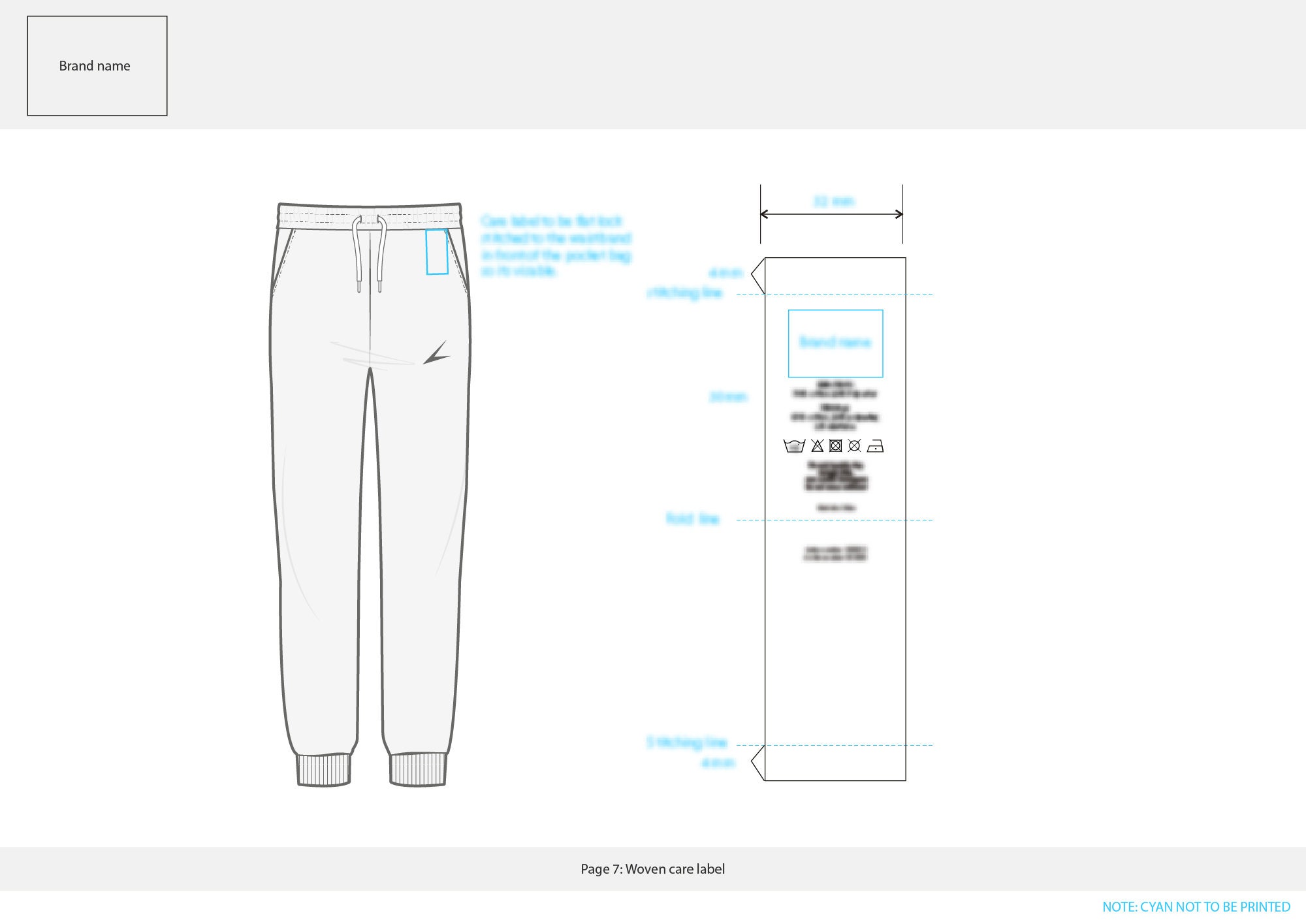 Sweatpants Joggers TECH-PACK Illustrator Photoshop Procreate Size Chart ...