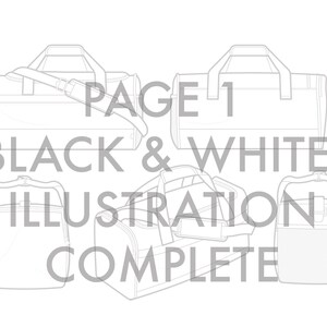 Duffel Bag - Flat Technical Fashion Drawing Illustration Vector Ai Psd ...