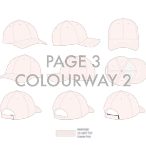 Flat Technical Drawing - Baseball Cap Vector Illustration - Etsy