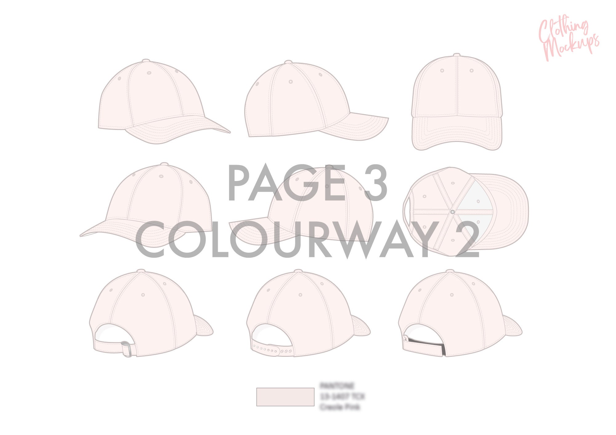 Flat Technical Drawing - Baseball Cap Vector Illustration - Etsy