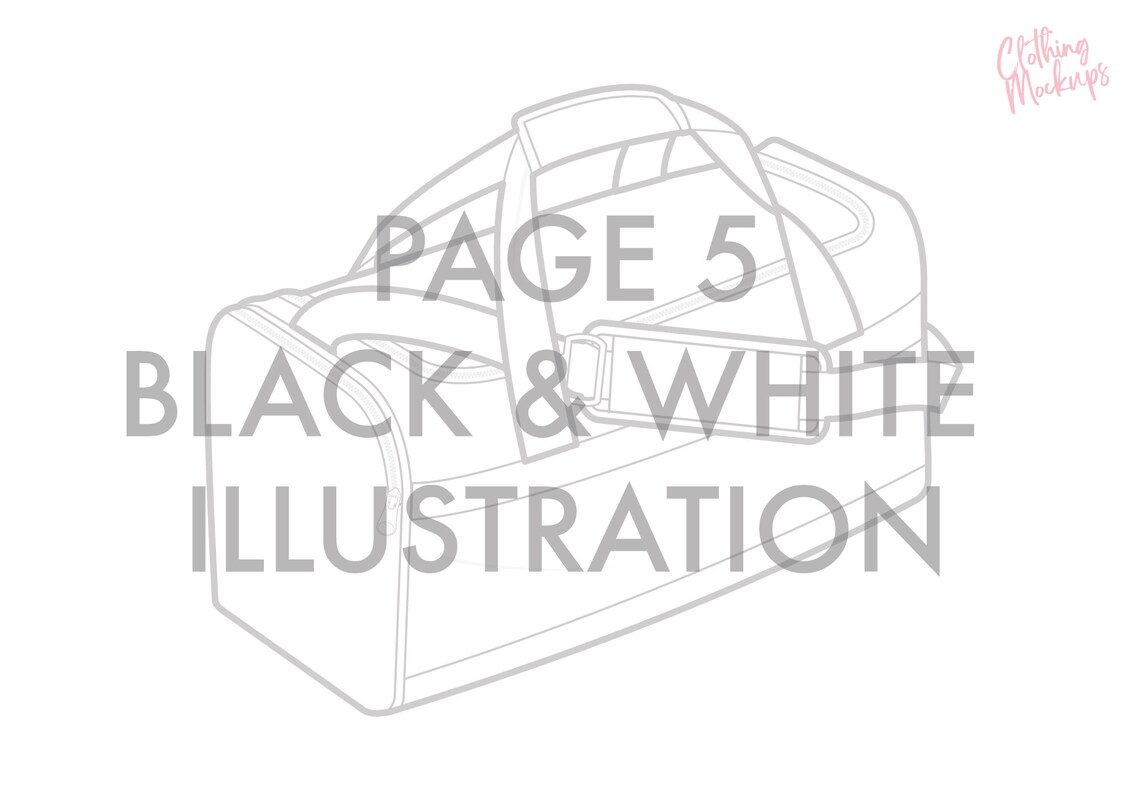 Duffel Bag - Flat Technical Fashion Drawing Illustration Vector Ai Psd ...