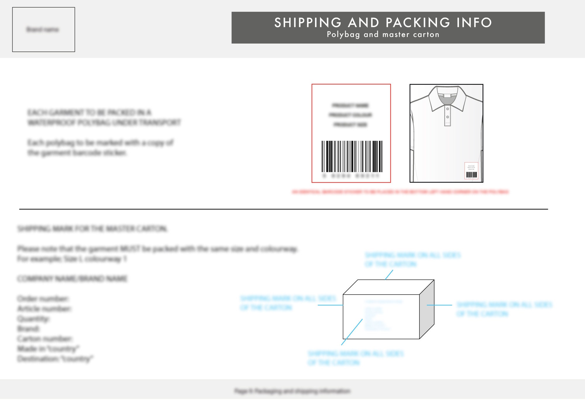 Polo Shirt Pique TECH PACK Illustrator Photoshop Procreate Size Chart ...