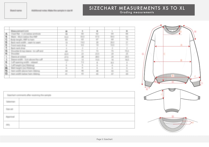 Oversized Sweater TECH PACK Illustrator Photoshop Procreate - Etsy