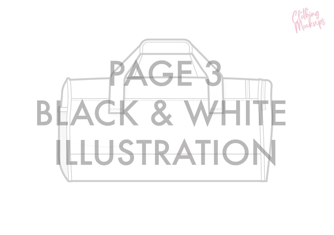 Duffel Bag - Flat Technical Fashion Drawing Illustration Vector Ai Psd ...